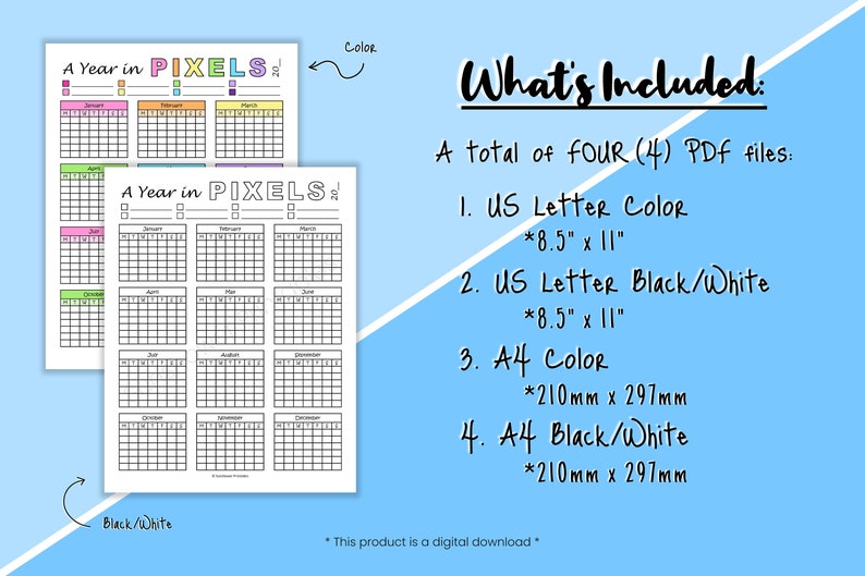 Printable Pixel Mood Tracker Bipolar & Depression Coping, Art Therapy ...