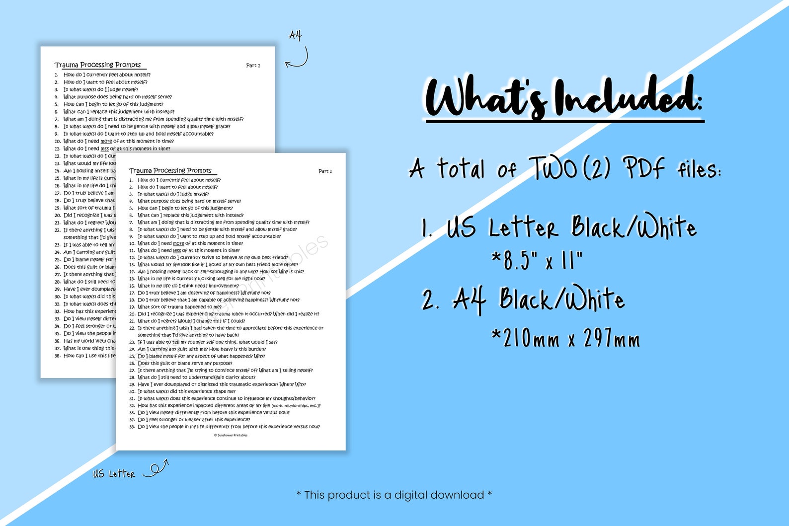 Trauma Processing Journal Writing Prompts 100 Printable Questions, PTSD ...