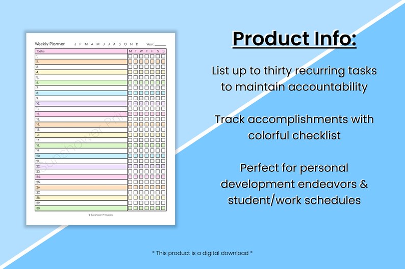 Weekly Planner Printable Task List - Priority Action Agenda, Daily ...