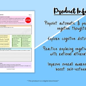 Challenge Negative Thinking Printable Worksheets Boost Self-esteem ...