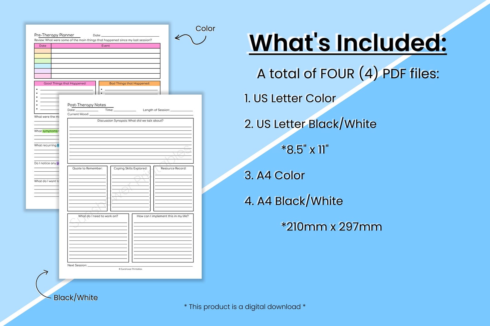 Hojas de trabajo imprimibles para tomar notas sobre terapia: asesoramiento sobre enfermedades ...