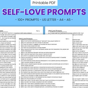 Self Love Journal Writing Prompts 100 Printable Questions - Etsy