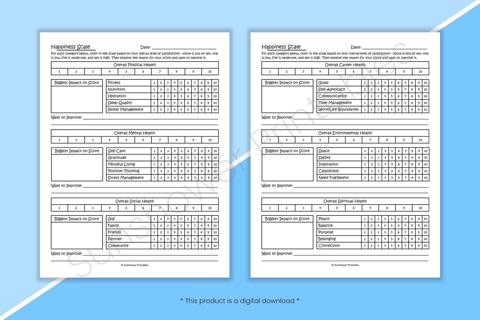 Happiness Scale Printable Worksheets Satisfaction Score Card ...