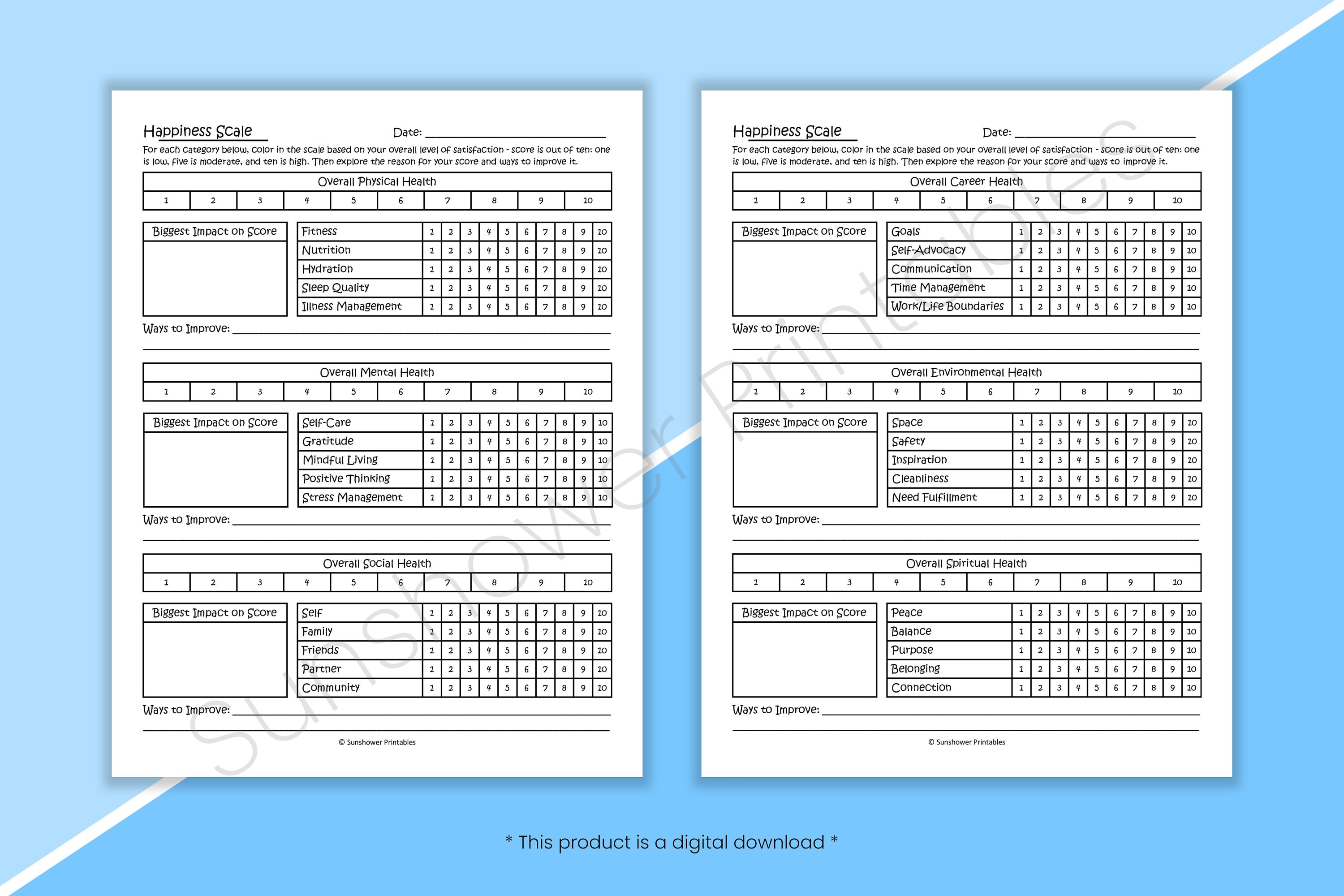 Happiness Scale Printable Worksheets Satisfaction Score Card ...