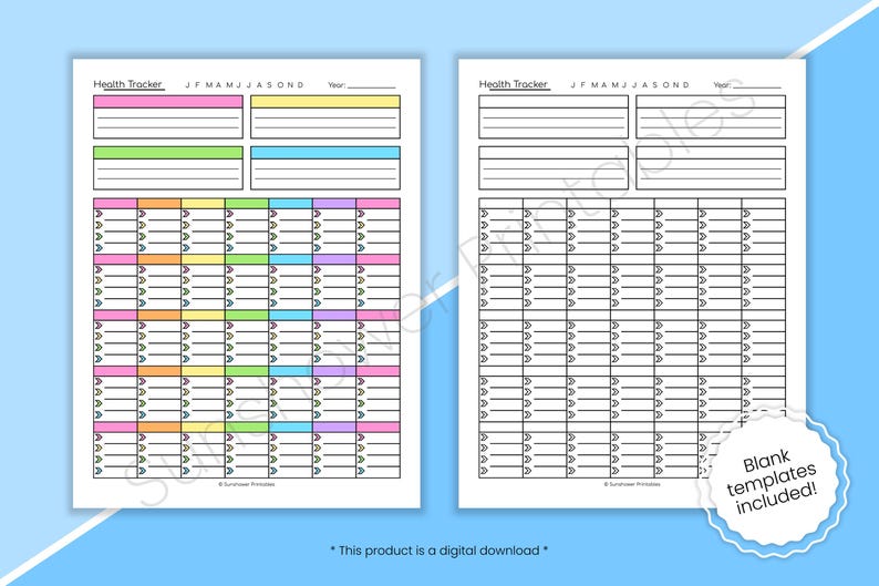 Health Tracker Printable Worksheet - Daily Fitness & Nutrition Goals ...