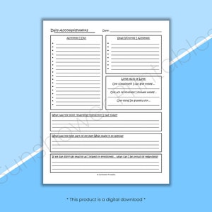 Daily Accomplishments Printable Journal Page Gratitude Reflections ...