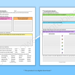 Procrastination Buster Printable Worksheets - ADHD Focus Productivity ...