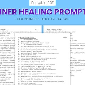 Inner Healing Journal Writing Prompts 100 Printable - Etsy