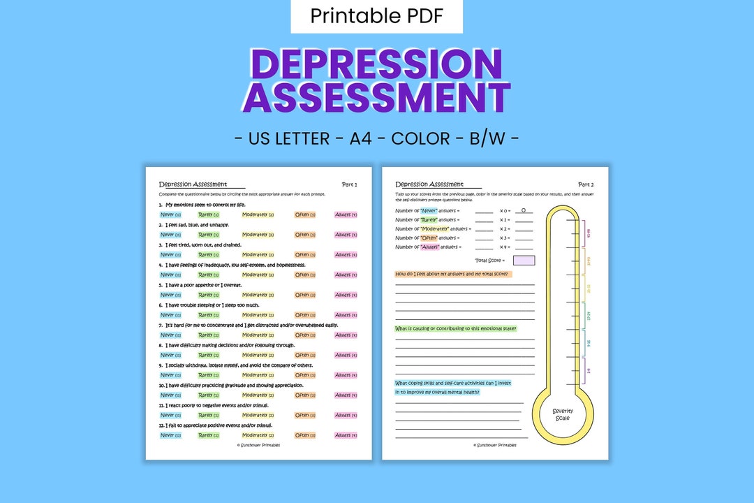 Depression Assessment Printable Worksheets - Mental Illness Resource ...
