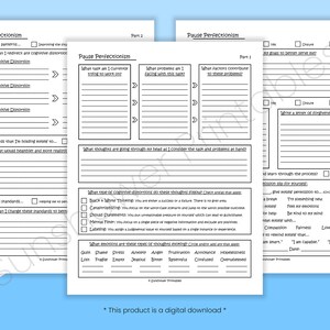 Stopping Perfectionism Printable Worksheets - Self-esteem Therapy ...