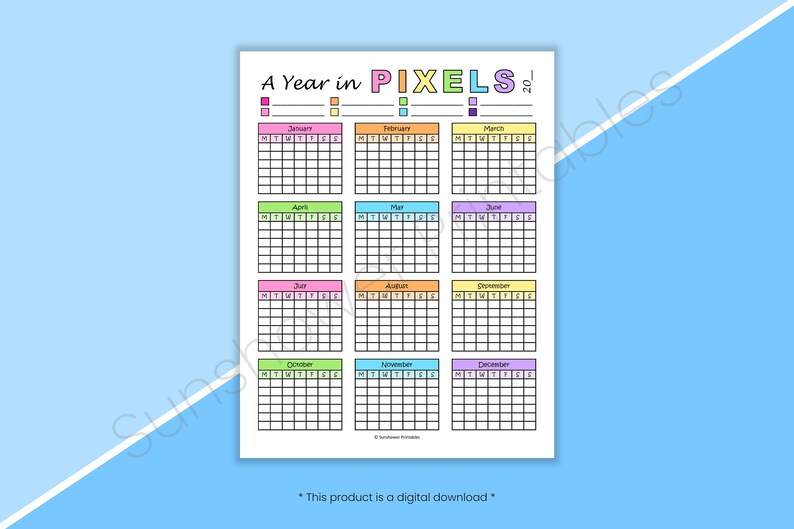 Printable Pixel Mood Tracker Bipolar & Depression Coping, Art Therapy ...