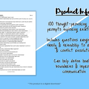 Relationship Journal Writing Prompts 100 Printable Questions, Healthy ...