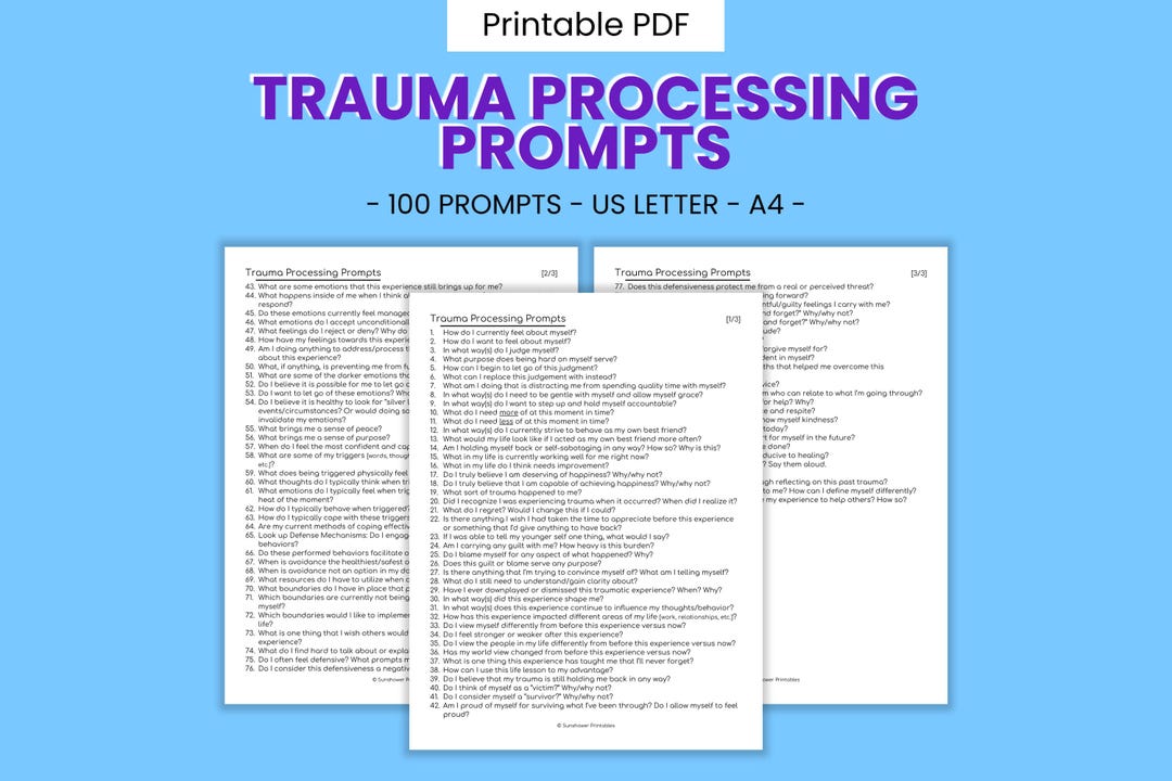 Trauma Processing Journal Writing Prompts - 100+ Printable Questions ...