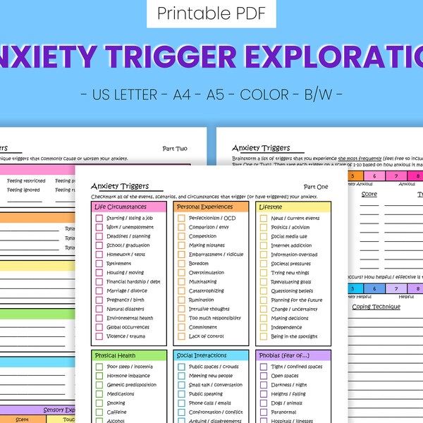 Trigger Worksheets - Etsy