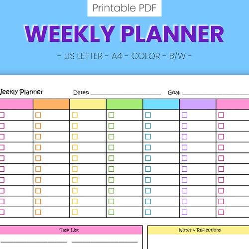 Printable Daily Block Schedule With to Do List & Notes - Etsy
