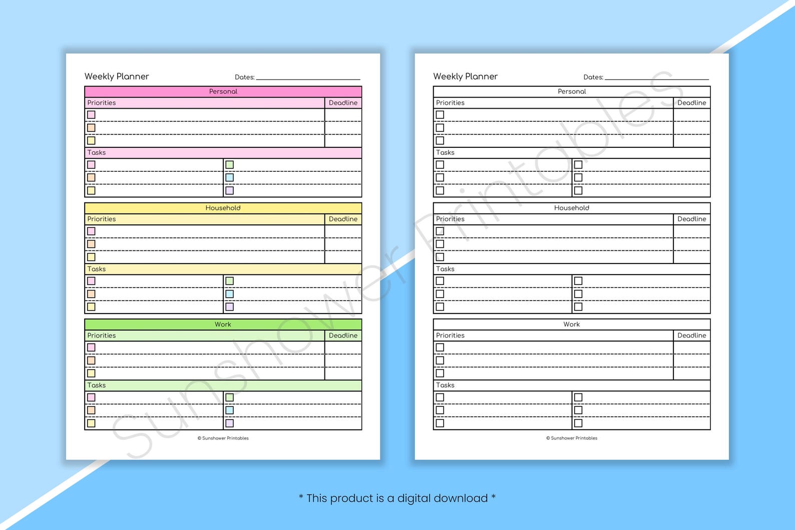 Printable Weekly Priority Planner - Task Checklist, Set Goats ...