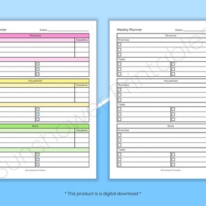 Printable Weekly Priority Planner Task Checklist, Set Goats & Manifest ...
