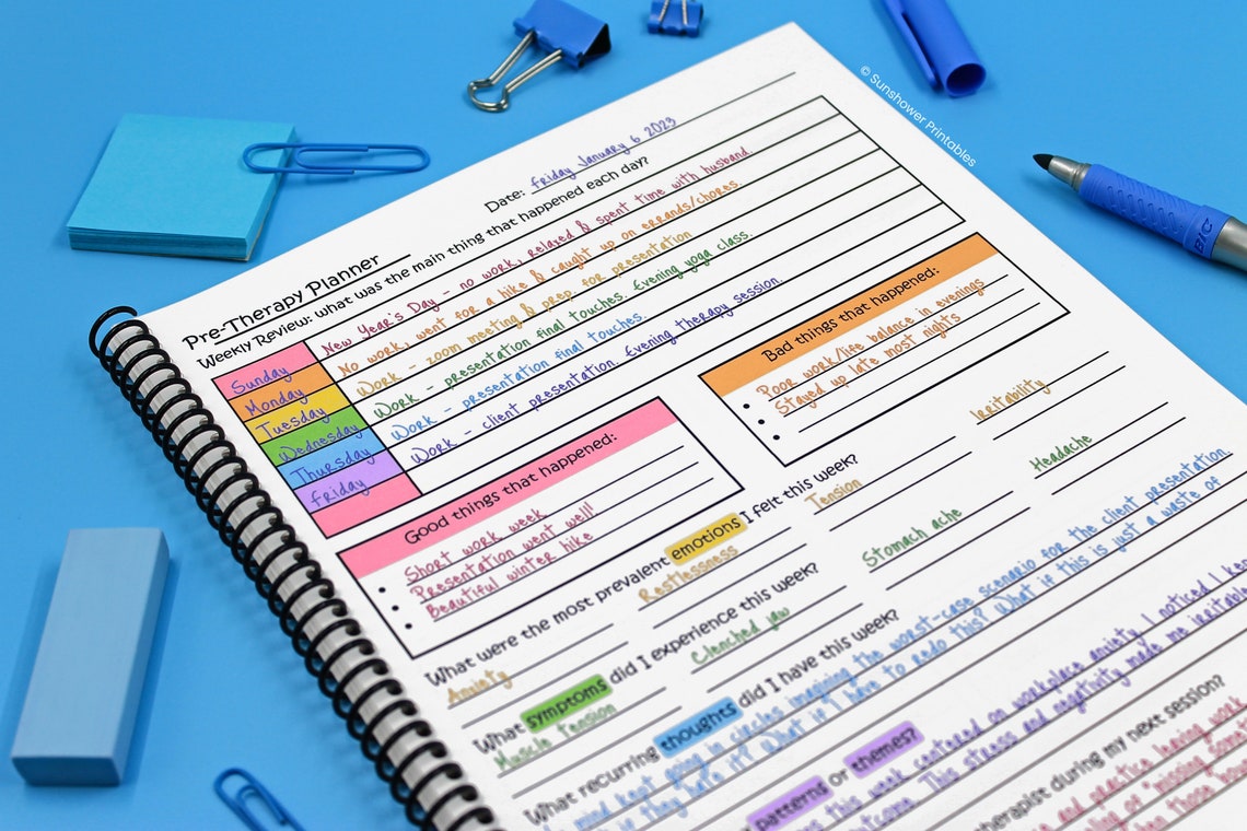 Therapy Note Taking Printable Worksheets Mental Illness - Etsy