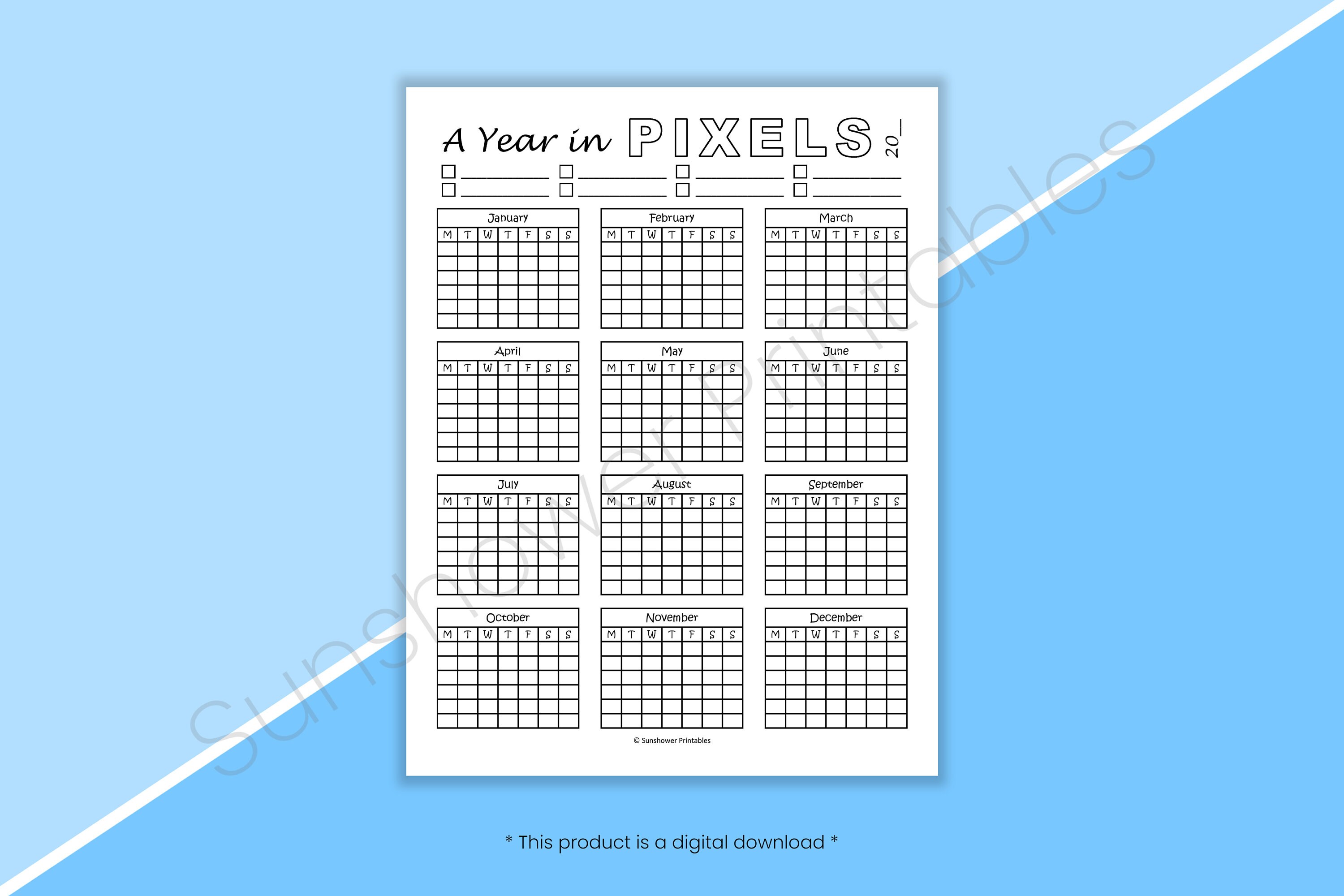 Printable Pixel Mood Tracker Bipolar & Depression Coping, Art Therapy ...