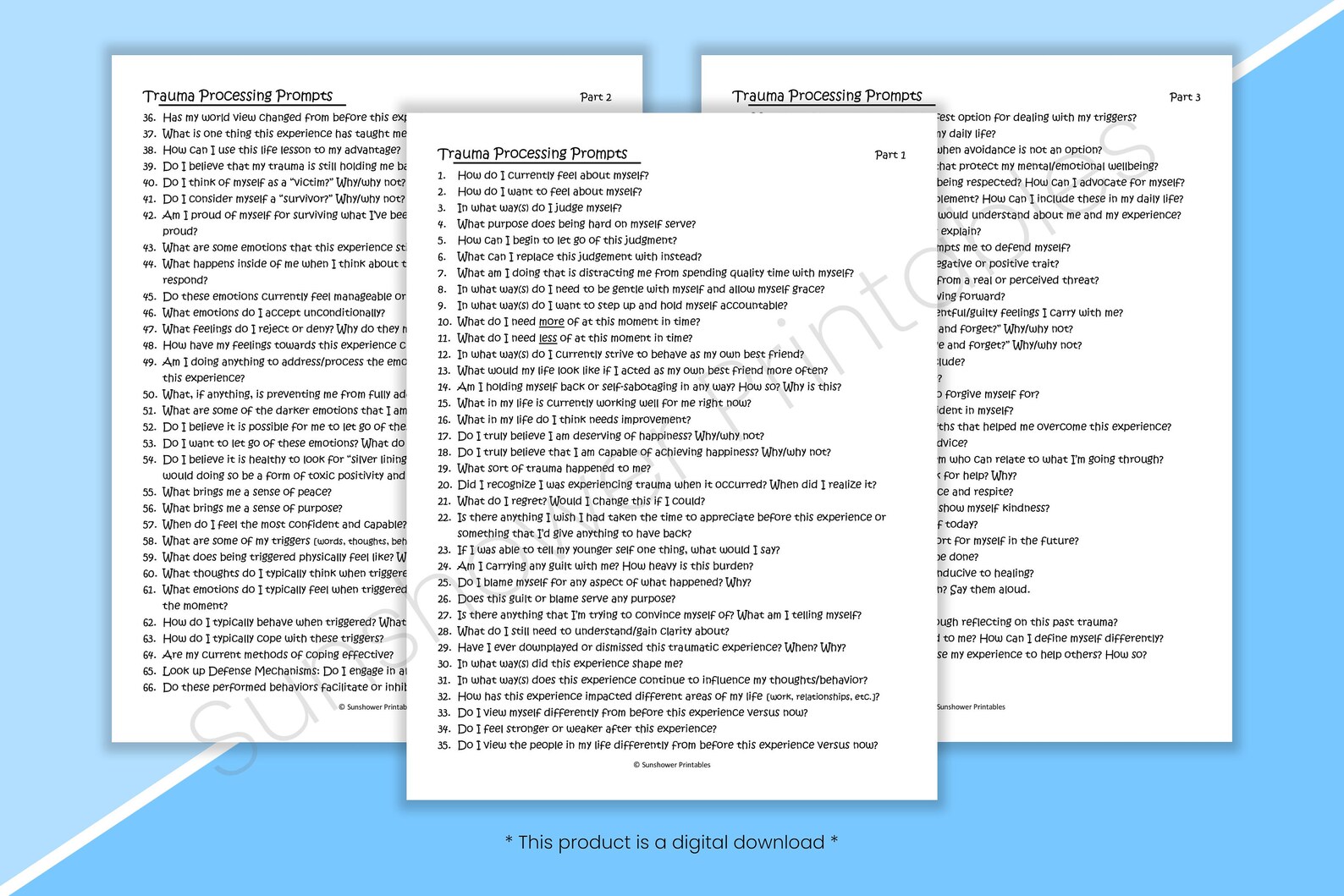 Trauma Processing Journal Writing Prompts 100 Printable Questions, PTSD ...