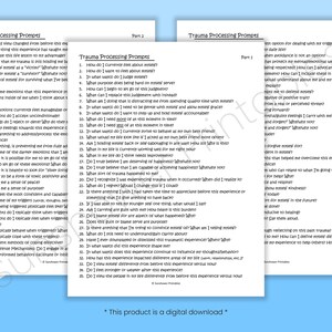 Trauma Processing Journal Writing Prompts 100 Printable Questions, PTSD ...