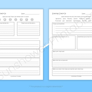Daily Reflection Journal Pages Printable Check In, Morning & Evening ...