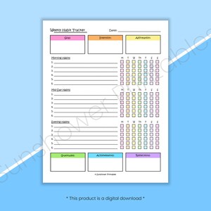 Weekly Habit Tracking Printable Planner Daily Goal Setting, ADHD ...