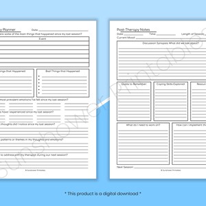 Hojas de trabajo imprimibles para tomar notas sobre terapia: asesoramiento sobre enfermedades ...