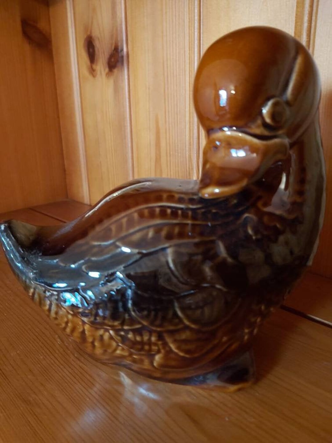 Vintage Treacle Glazed Ceramic Money Box Quirky Duck Money Box Novelty ...