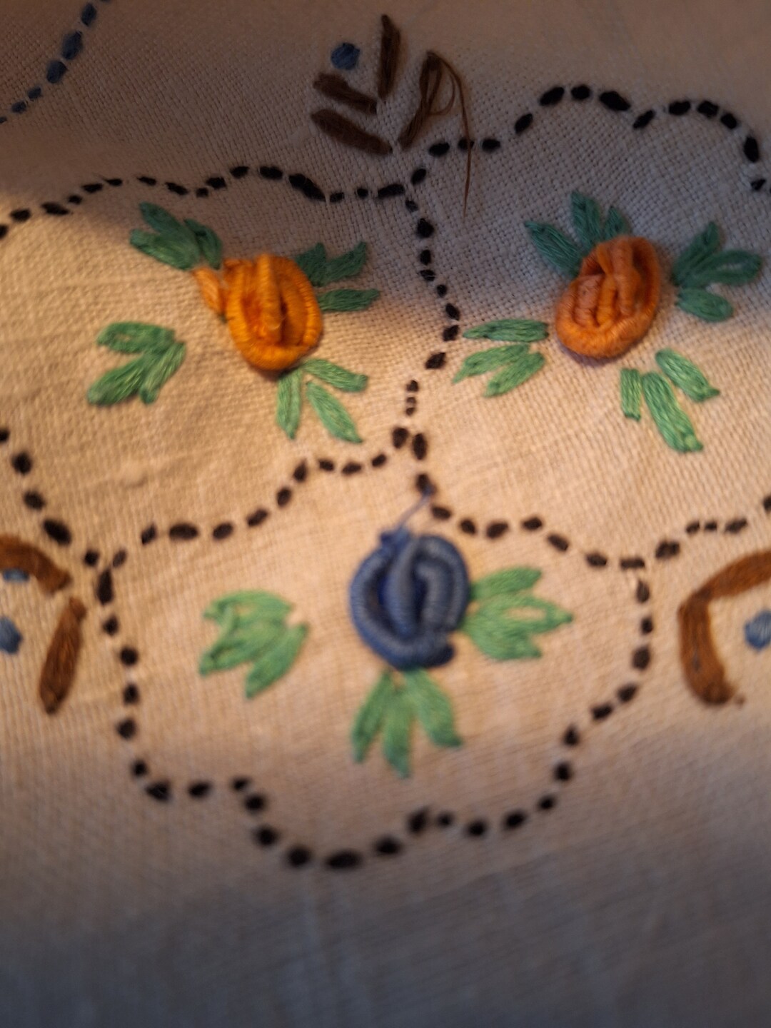 Gorgeous Vintage Cream Linen Tablecloth With Stunning Blue and - Etsy