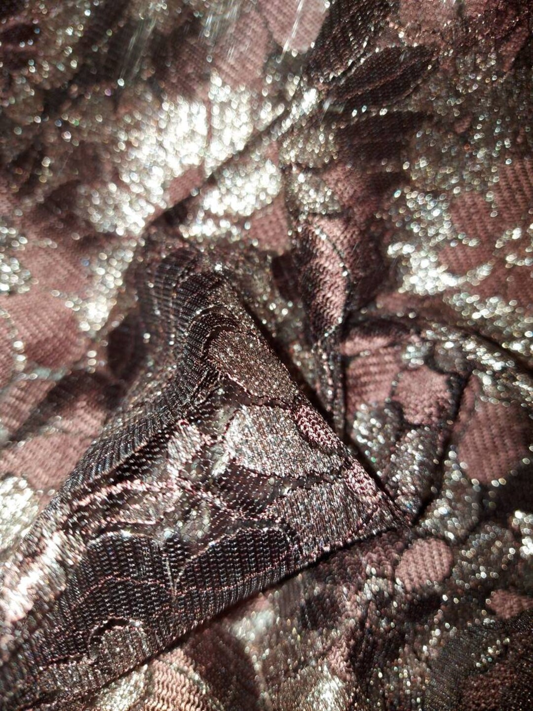 Maroon Fabric Floral Net Dressmaking or Crafts Unusual Fabric Priced ...