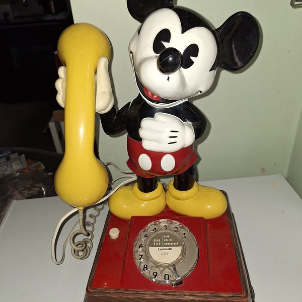Vintage Mickey Mouse Telephone - Etsy