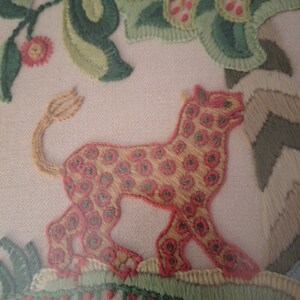 Stunning Antique Crewel Work Wall Hanging C 1920 Rare Hand Embroidered ...