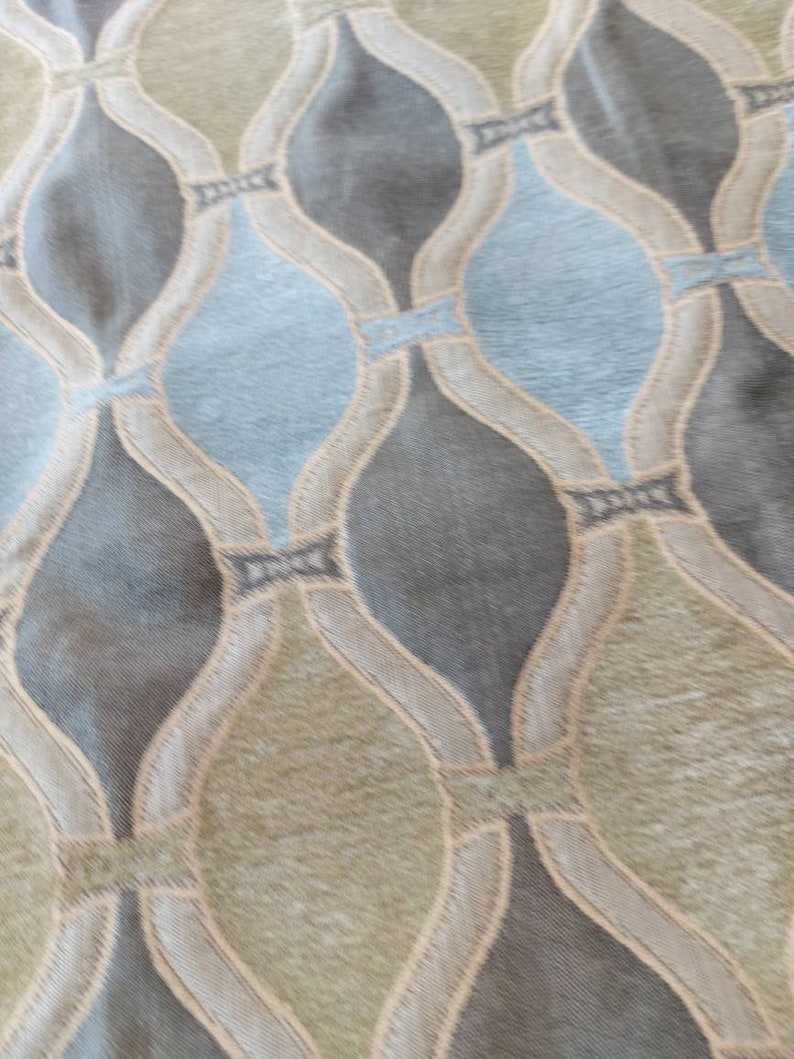 Stunning Length of Soft Furnishings Fabric Blue Gold Design - Etsy UK
