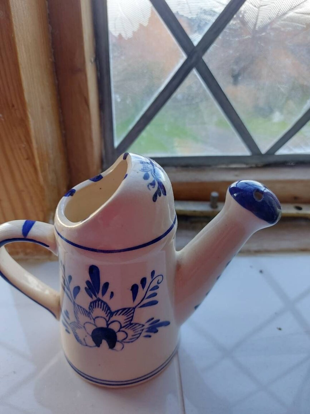 Vintage Blue Delft Miniature Watering Can Pretty Blue and White ...