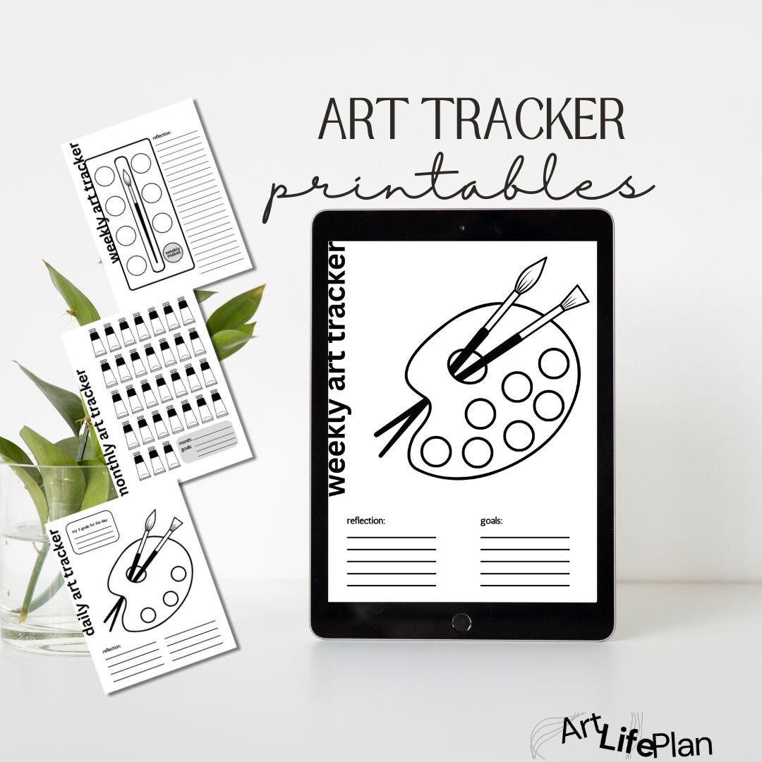 Printable Art Practice Habit Tracker - Daily, Weekly, Monthly ...