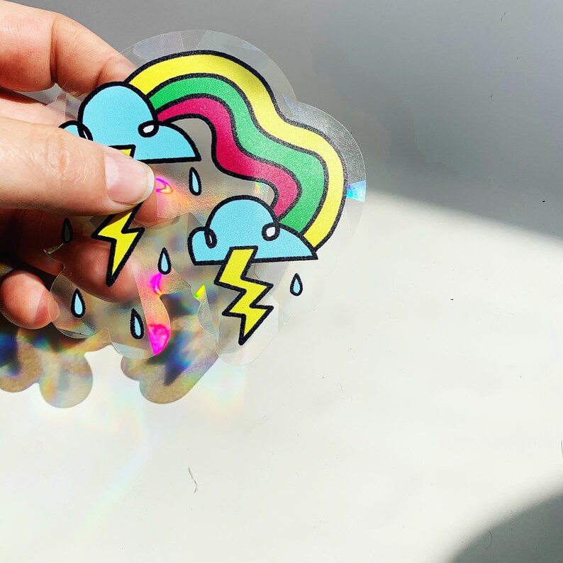 Summer Storm || Rainbow Window Sticker || Suncatcher Decal || Rainbow ...