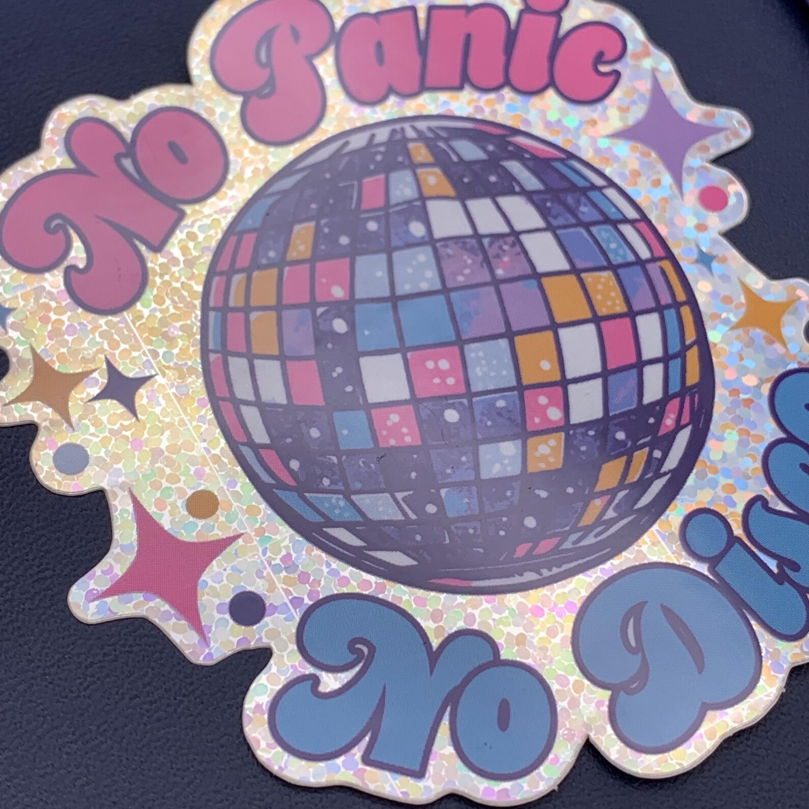 No Panic No Disco Sticker 3x3 - Die Cut Vinyl Sticker Cute Lettering - Etsy