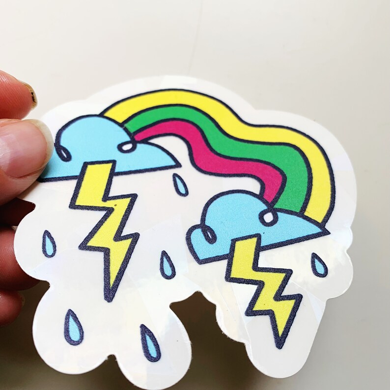 Summer Storm || Rainbow Window Sticker || Suncatcher Decal || Rainbow ...