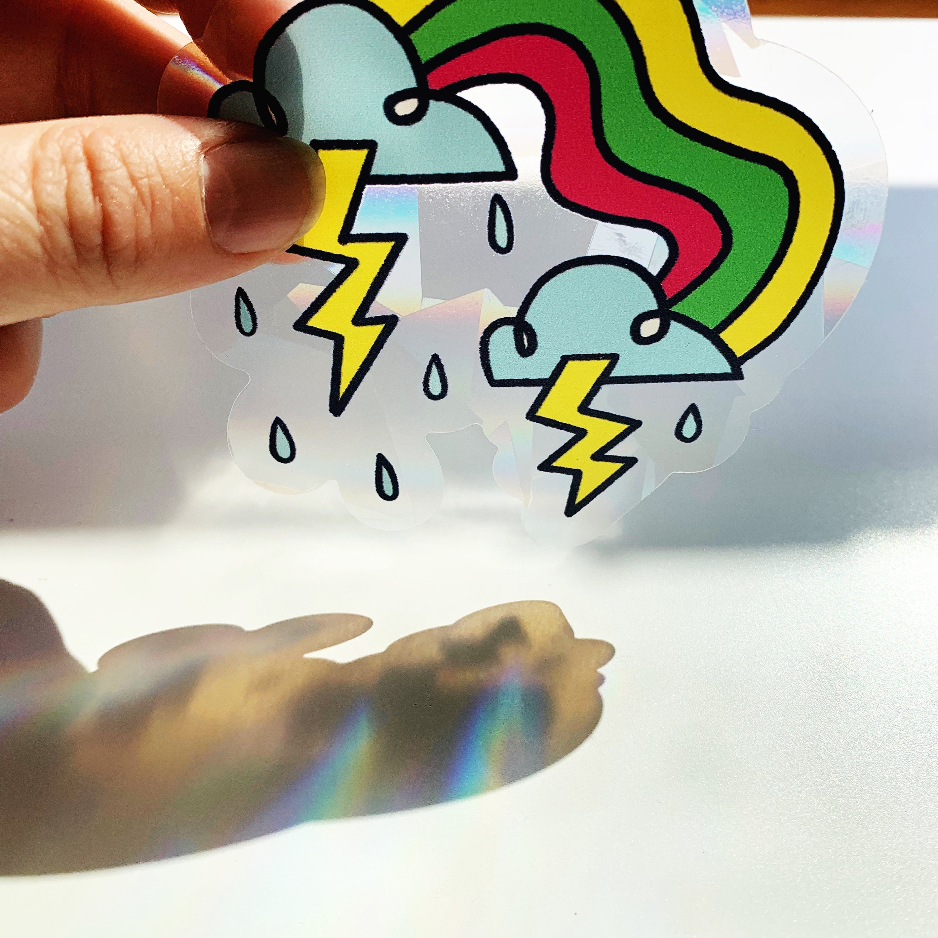 Summer Storm Rainbow Window Sticker Suncatcher Decal | Etsy