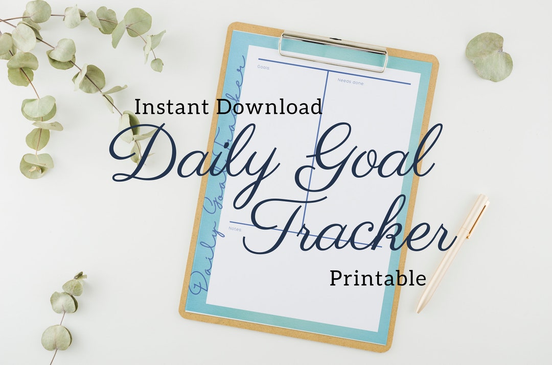 Printable Daily Goal Tracker Instant Download, US Letter Size, High Res ...