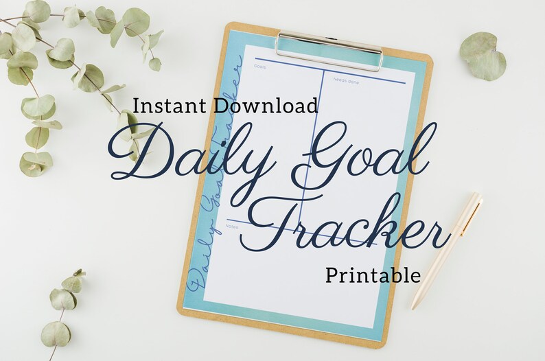 Printable Daily Goal Tracker Instant Download, US Letter Size, High Res ...