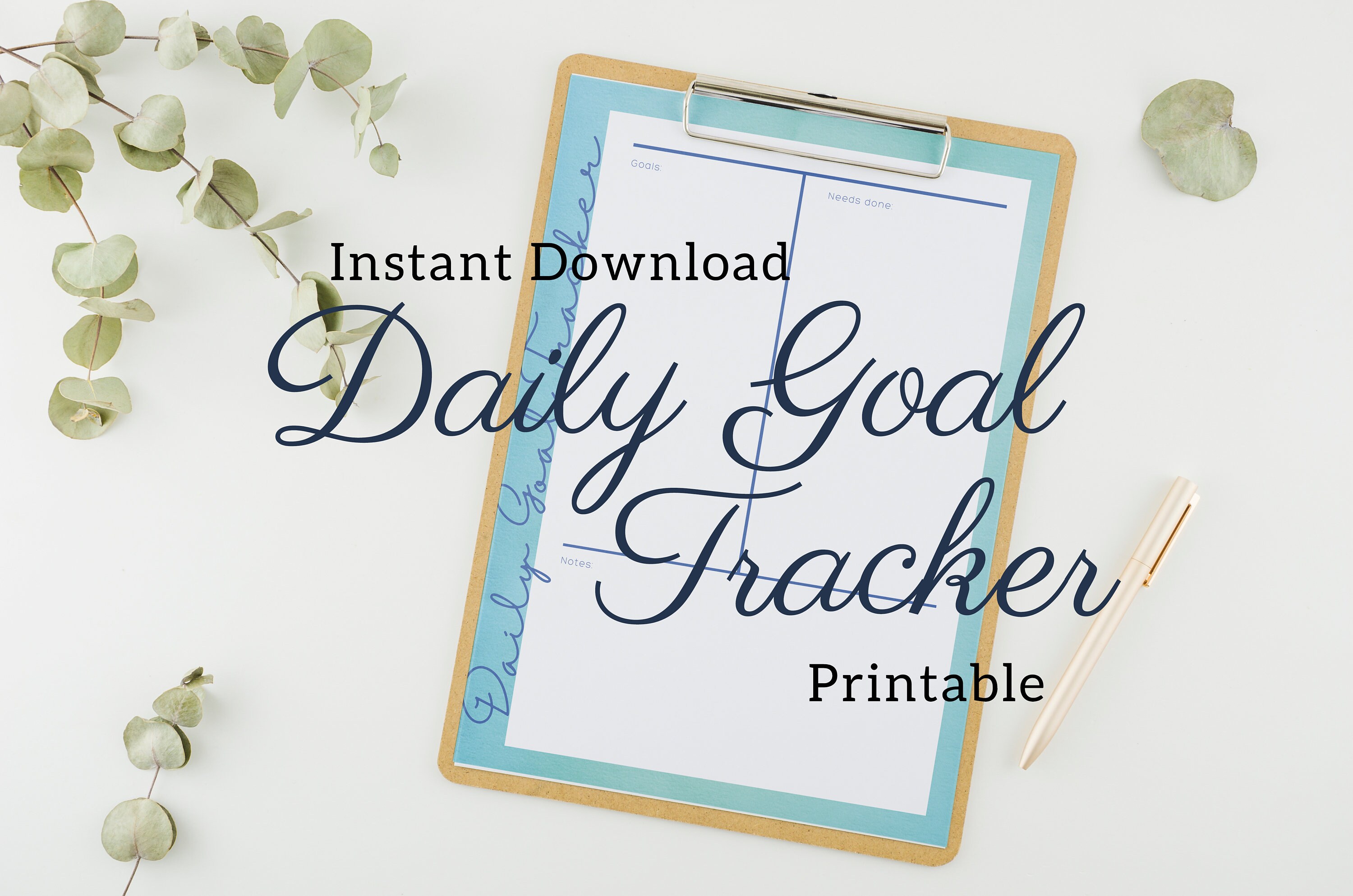 Printable Daily Goal Tracker Instant Download, US Letter Size, High Res ...