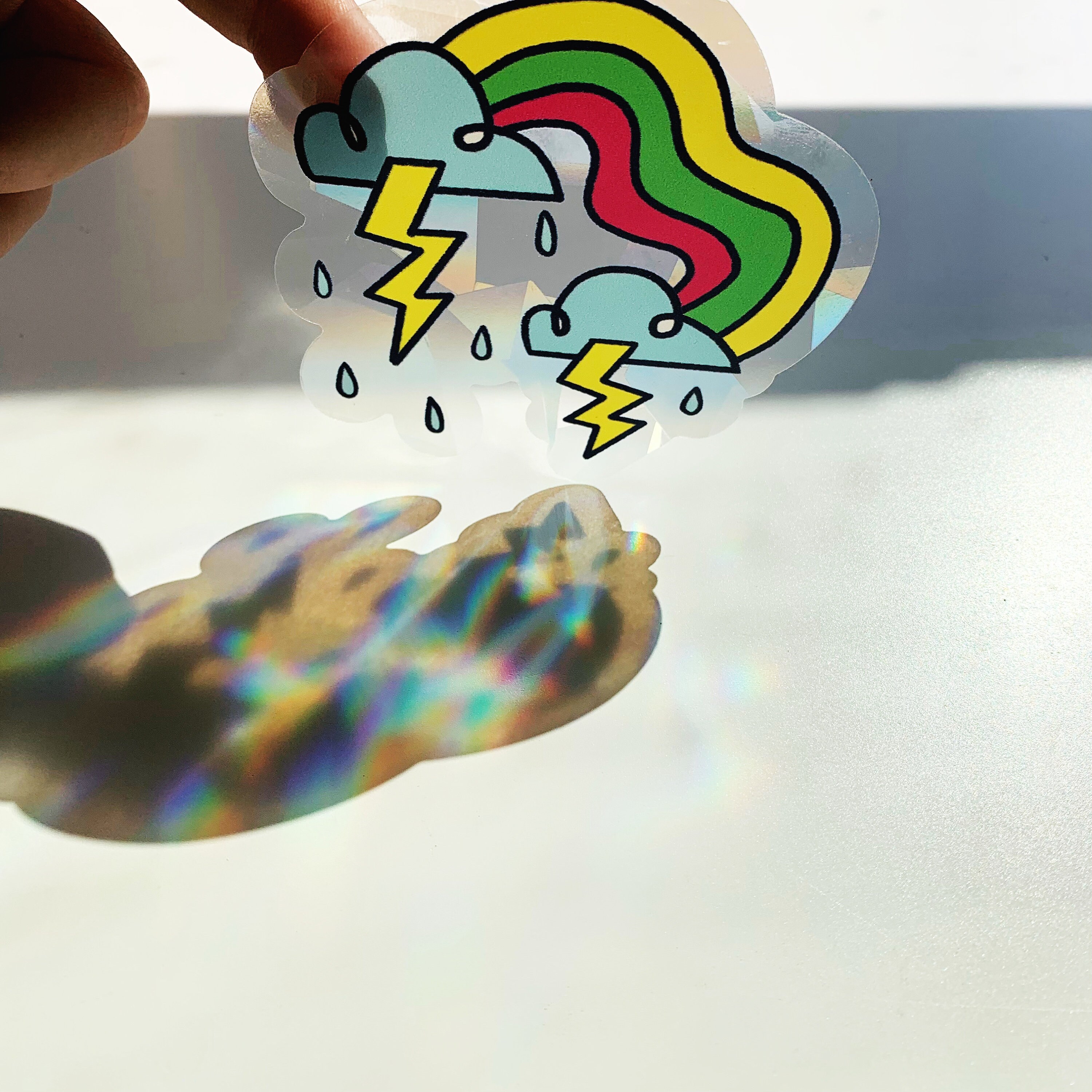 Summer Storm || Rainbow Window Sticker || Suncatcher Decal || Rainbow ...