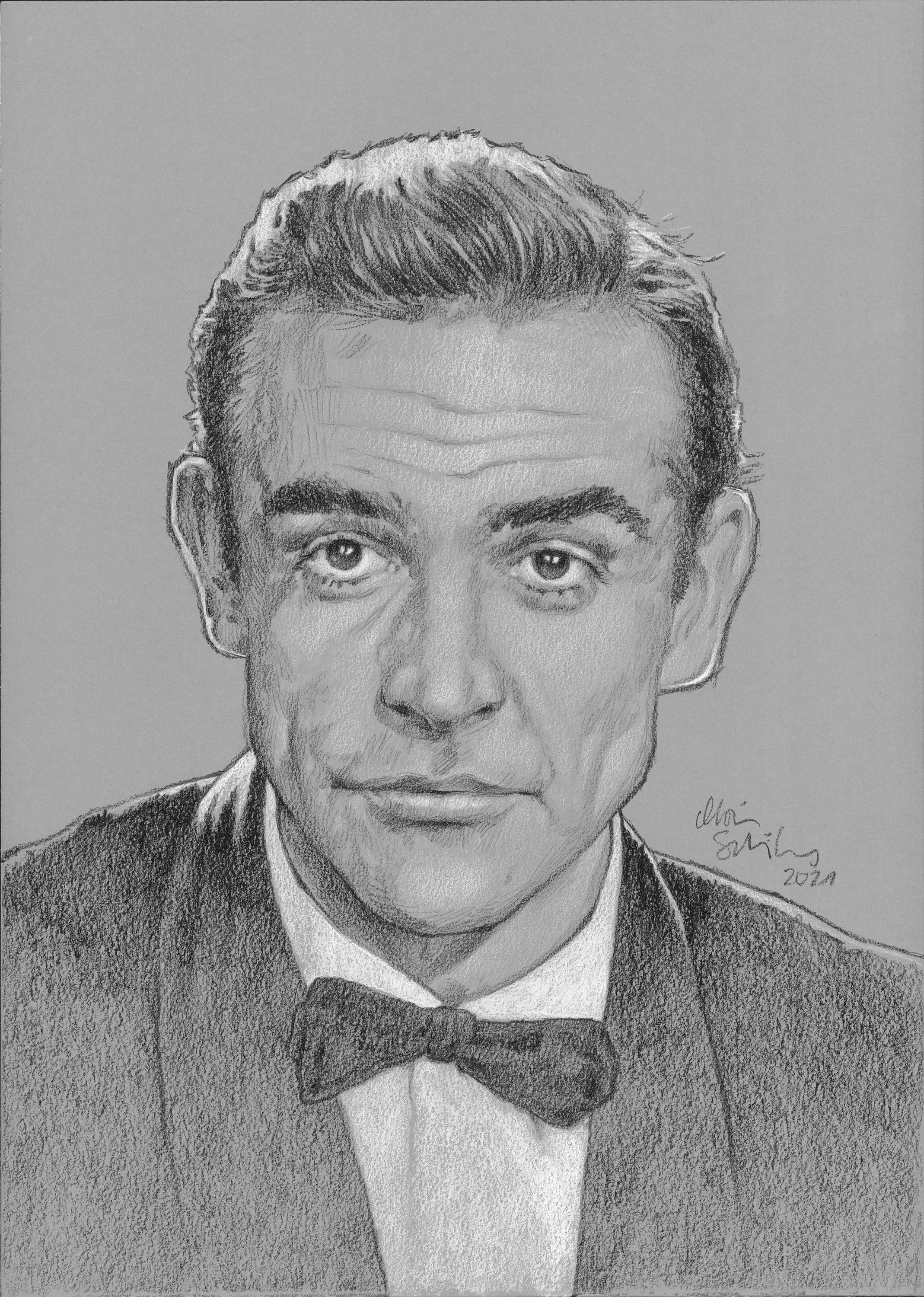 Sean Connery as James Bond original Drawing - Etsy
