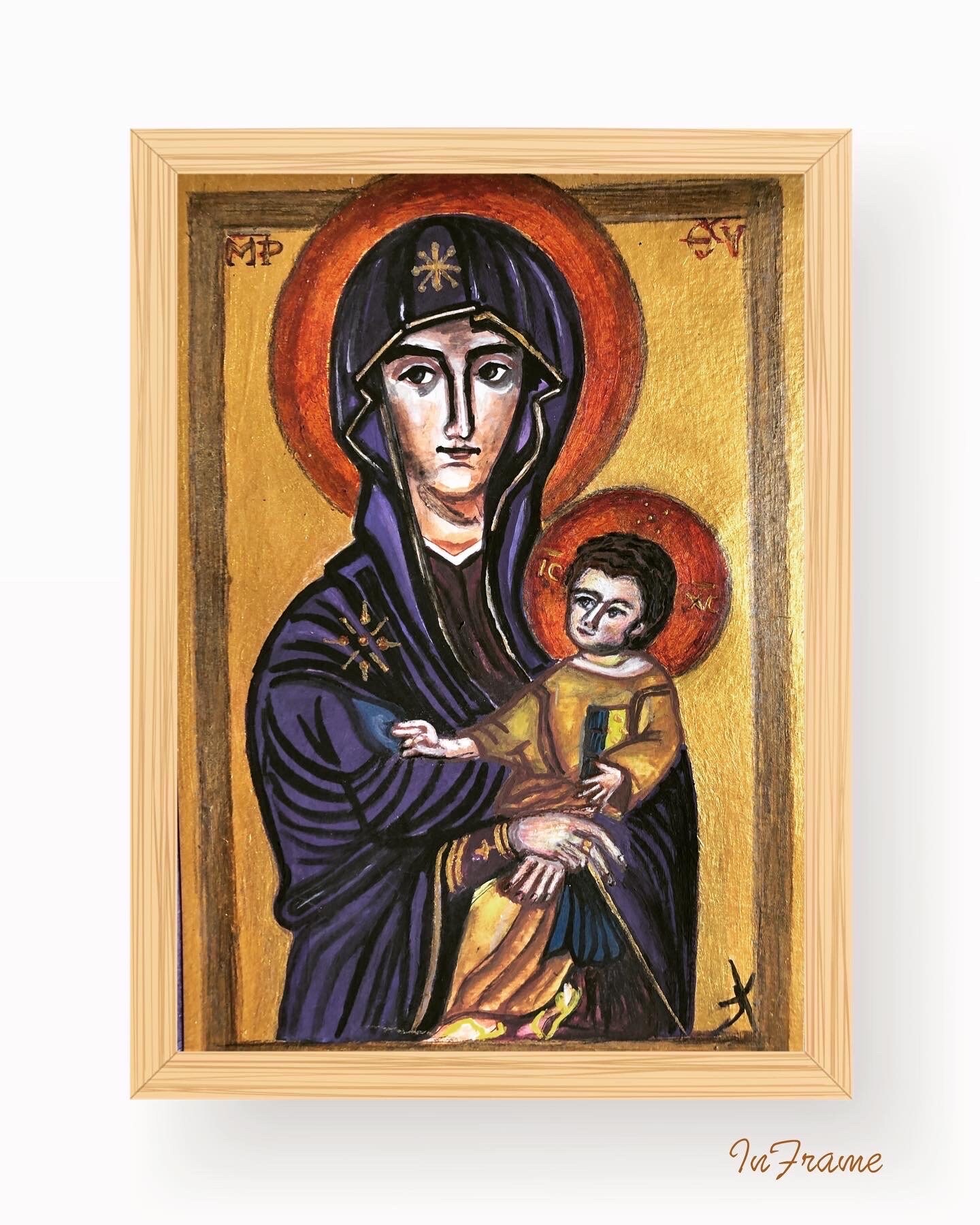 Salus Populi Romani, Virgin Mary, Icon, Pope Francis, Original Painting, Saint Joseph, Byzantine ...