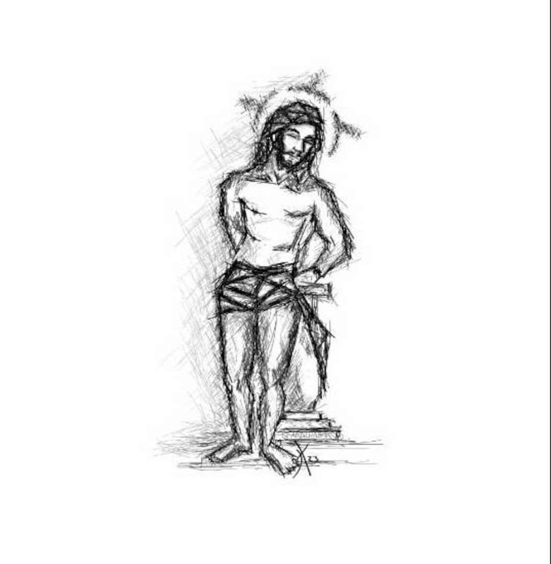 The Flagellation of Jesus Tied to the Column, Jesus, Jesus Tied to the ...