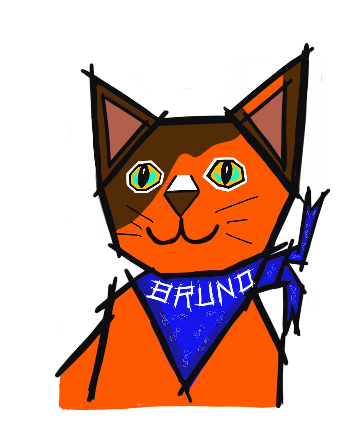 Bruno the Kitten, DIGITAL DOWNLOAD, Cat Cartoon, Children's Decor, Baby ...