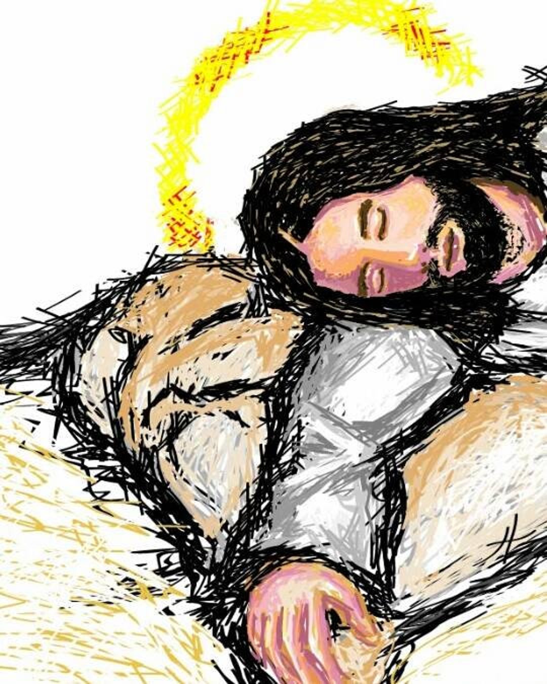 Sleeping Saint Joseph, DIGITAL DOWNLOAD, Saint Joseph Digital Art ...