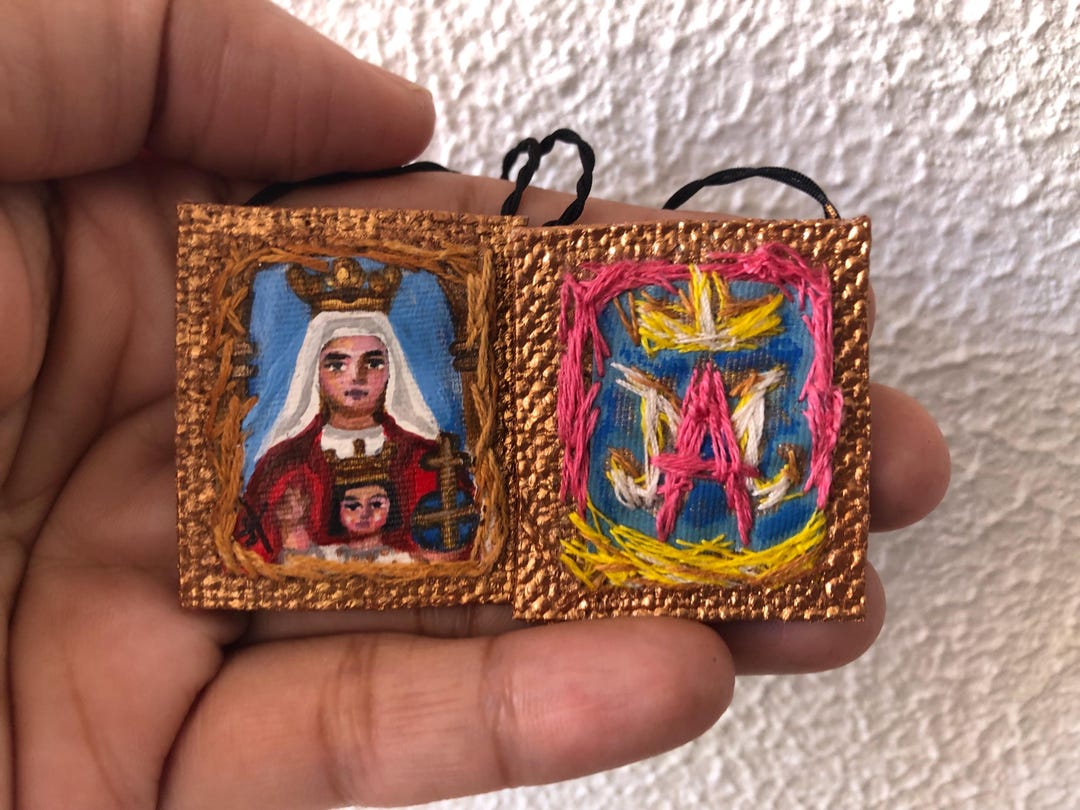 Scapular of the Virgin of Coromoto, Love, Hand Painted Scapular, Hand ...